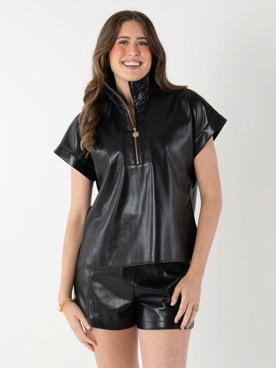 Poppy Pullover in Black Vegan Leather – Emily McCarthy