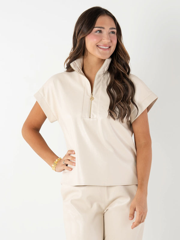 Poppy Pullover in Sandshell Vegan Leather – Emily McCarthy