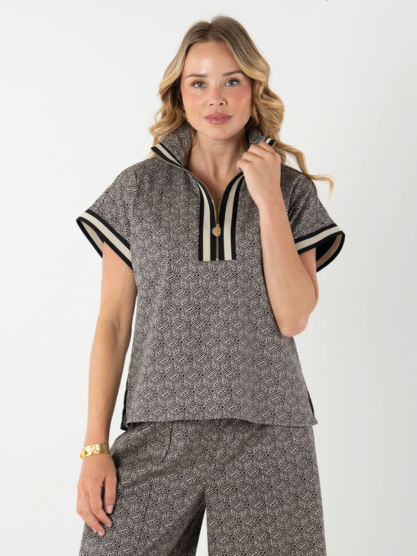 Poppy Pullover in Black Tonal Monogram – Emily McCarthy