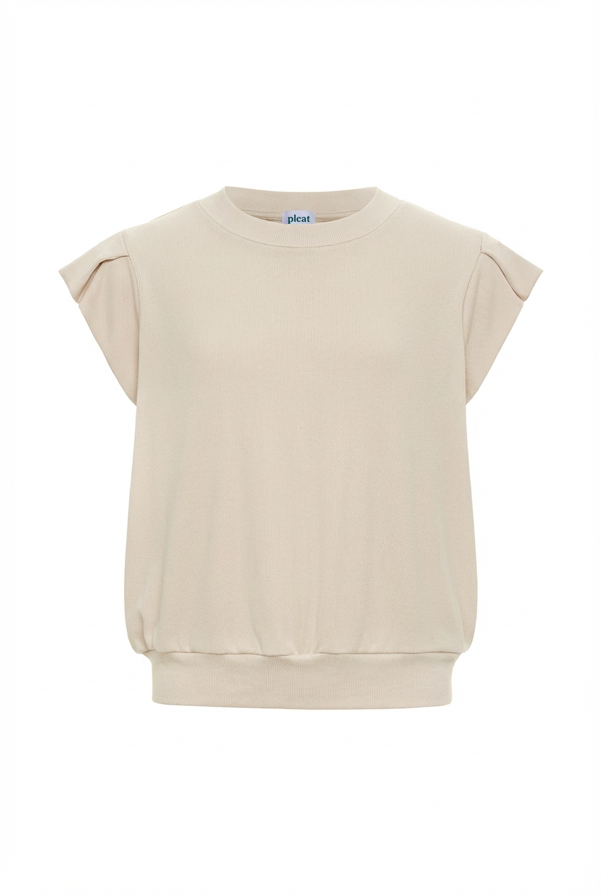 Pleat x Emily McCarthy - Olivia Top in Sand