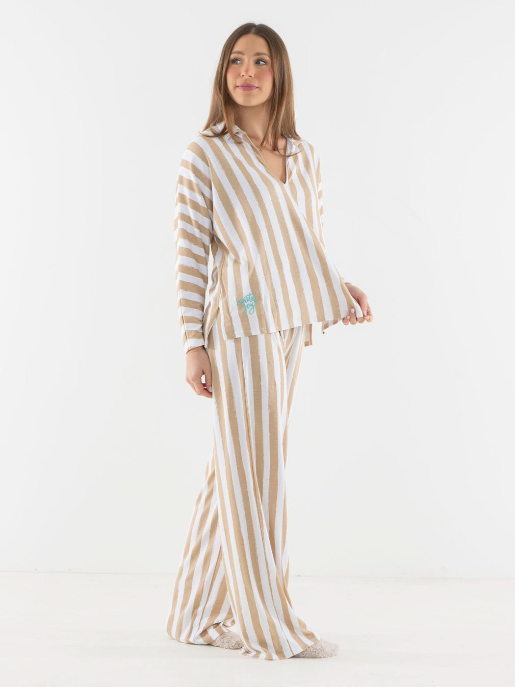 Pajama Pant Set in Sand Stripe – Emily McCarthy